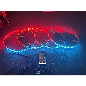 Sando Tech Dream Chasing Colors Flow 15.5‘’ LED Wheel Ring Lights Rim Lights Tire Lights Blue-Tooth App Controlled 4 Lights