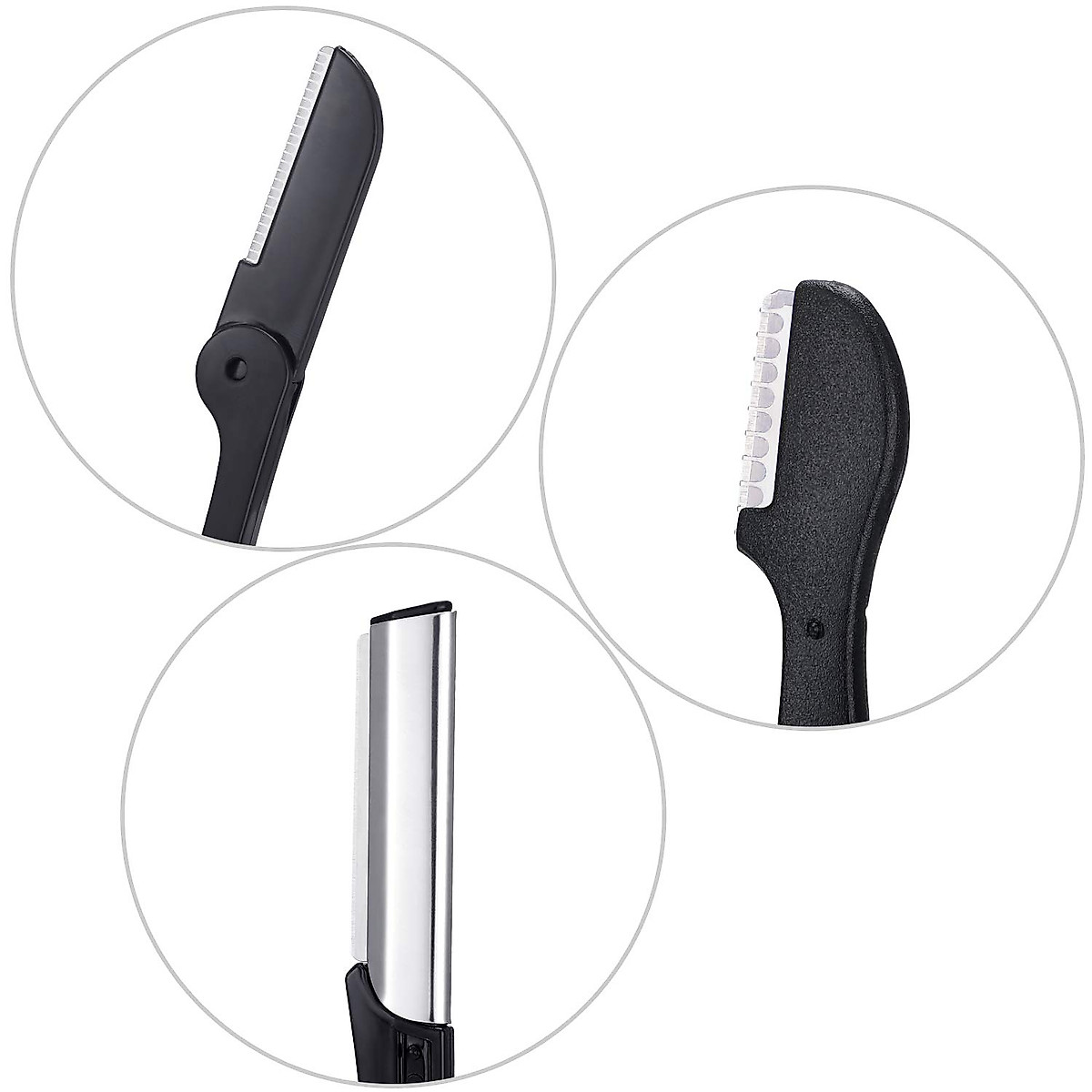 Mudder 12 Pieces Eyebrow Kit Multipurpose Exfoliating Dermaplaning Tool, Include 3 Face Razors, 3 Eyebrow Shaver, 3 Eyebrow Brush, 2 Scissors, and Tweezer for Women Girls