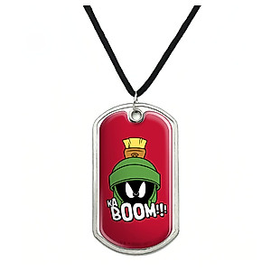 GRAPHICS & MORE Looney Tunes Marvin The Martian Kaboom Military Dog Tag Pendant Necklace with Cord