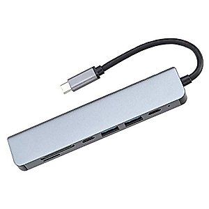 Heayzoki Type C Hub Multiport Adapter, 7 in 1 USB Docking Station Electronic Adapter for TypeC Interface Notebooks, Plug and Play