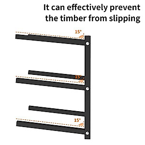Foozet Lumber Rack Wall Mount with 3-Level 2 pairs Wood Organizer and Lumber Storage Heavy Duty Metal Wood Rack for Indoor and Outdoor,Black-Total Max Load 600lb Black