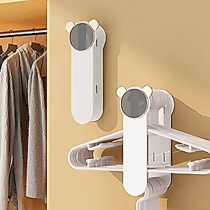 Hanger Organizer, Stretchable Hangers Storage Organizer Holder, Wall Mounted Hanger Organizer, Space Saving Clothes Hanger Storage Rack for Home, Closet, Laundry Room (White)