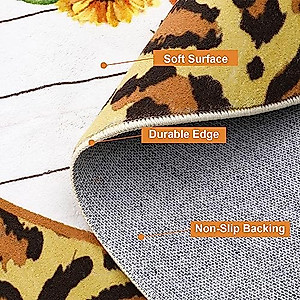 Ileading Round Fall Area Rug Non Slip Shaggy Soft Sunflower Pumpkin Sofa Circle Carpet 4ft Cute Harvest Thanksgiving Decorative Runner Rug Machine Washable Throw Rugs for Bedroom Living Room eggchair