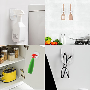 8 Pcs Spray Bottle Holder Wall Mount, Adhesive Spray Bottle Hanger for Cabinet to Create Storage Space Suitable for Many Surfaces