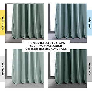 HPD Half Price Drapes Signature Velvet Thermal Blackout Curtains for Living Room 84 Inch Long (1 Panel) Rod Pocket Insulated Blackout Curtains for Bedroom Window Curtains, 50W x 84L, Skylark Blue