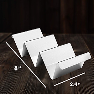 California Home Goods Taco Holders Stainless Steel Set of 4 - Taco Shell Holders - Taco Stainless Stand - Taco Baking Rack - Soft Taco Stand & Hard Taco Holder - Taco Shell Tray - Taco Tuesday Server