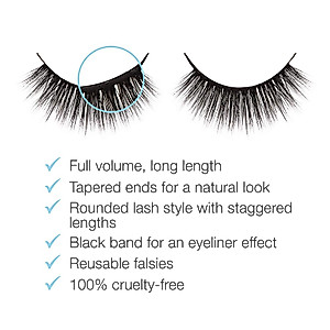 Ardell Aqua False Strip Lashes 345, Water Activated Fake Lashes, Eye Makeup Enhancement, No Lash Glue Required, 4 Pack