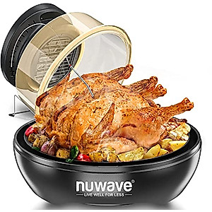 NUWAVE PRIMO Air Fryer Toaster Oven with 100 One-Touch Preprogrammed Recipes, Countertop Toaster Oven Convection Top and Grill Bottom for Surround Cooking; Cook Frozen or Fresh; Broil, Bake