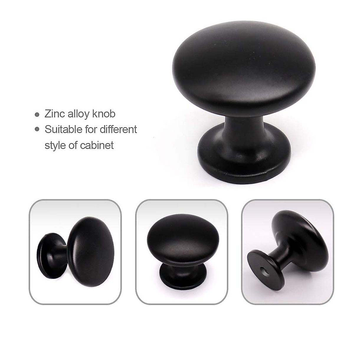 SUNRIVER 30Packs Stainless Steel Kitchen Cabinet Round Knobs and Pulls Black Coating Brushed Cupboard Handles and Round Knobs 3" Cabinet Hardware 20pcs knobs& 10pcs Handles Set