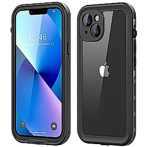 Dewfoam Design for iPhone 13 Mini Waterproof Case, Shockproof Dustproof Phone Case for iPhone 13 Mini with Screen Protector, Full Body Protective Case for iPhone 13 Mini Cover 5.4'' (Black)
