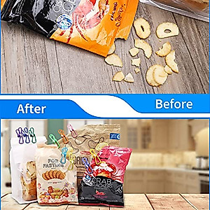 Chip Clips, Chip Clips Bag Clips Food Clips, Bag Clips for Food, Chip Bag Clip, Food Clips, PVC-Coated Clips for Food Packages, Paper Clips, Clothes Pin（Mixed Colors 30 PCs）
