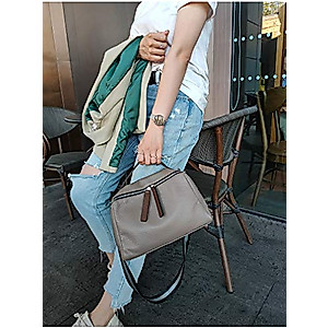 Iswee Fashion Women Tote Handbag Satchel Shoulder Bag Cross Body Shopping Bags Ladies Purse Genuine Leather (Gray)…
