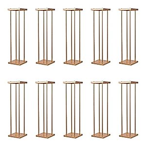 10 Pcs Wedding Flower Stand Metal Vase Stand with Plates Gold Floor Metal Column Gold Rectangular 7.87" x 7.8 7"x 31.5" Flower Display Stands Table Flower Stands for Wedding Party Events Table Decor (31.5 inch Tall)