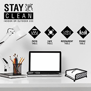 JME Fashion Napkin Holder, Square Black Flat Holders for Table, Dining Table, Kitchen Counter, Desktop. Black Kitchen & Dining Accessories, Napkin Dispenser with Flat Iron Holder, Indoor & Outdoor