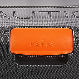 NAUTICA Quest Hardside Spinner Luggage, Grey/Orange, Checked-Large 29-Inch