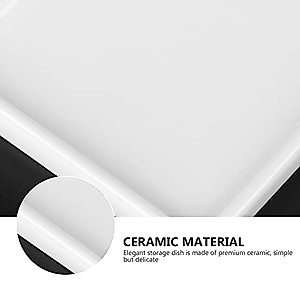 Hemoton Bath Tray for Bathtub 2pcs Bathroom Vanity Tray Ceramic Dresser Jewelry Ring Dish Kitchen Sink Countertop Organizer Plate Holder for Perfume Candles Soap Towel Bathtub Trays for Tub