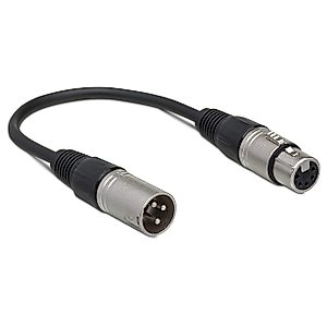 Hosa DMX-306 XLR3M to XLR5F DMX-512 Adaptor Cable, 6 inch, Black