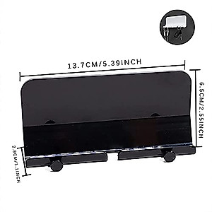 GrliTra Wall Mount Phone Holder, Adhesive Wall Phone Holder Mount Charging Holder Compatible for Smartphones Phone Holder Mount Phone Wall Mount for Bedroom, Kitchen and Living Room, 2 Pack (Black)