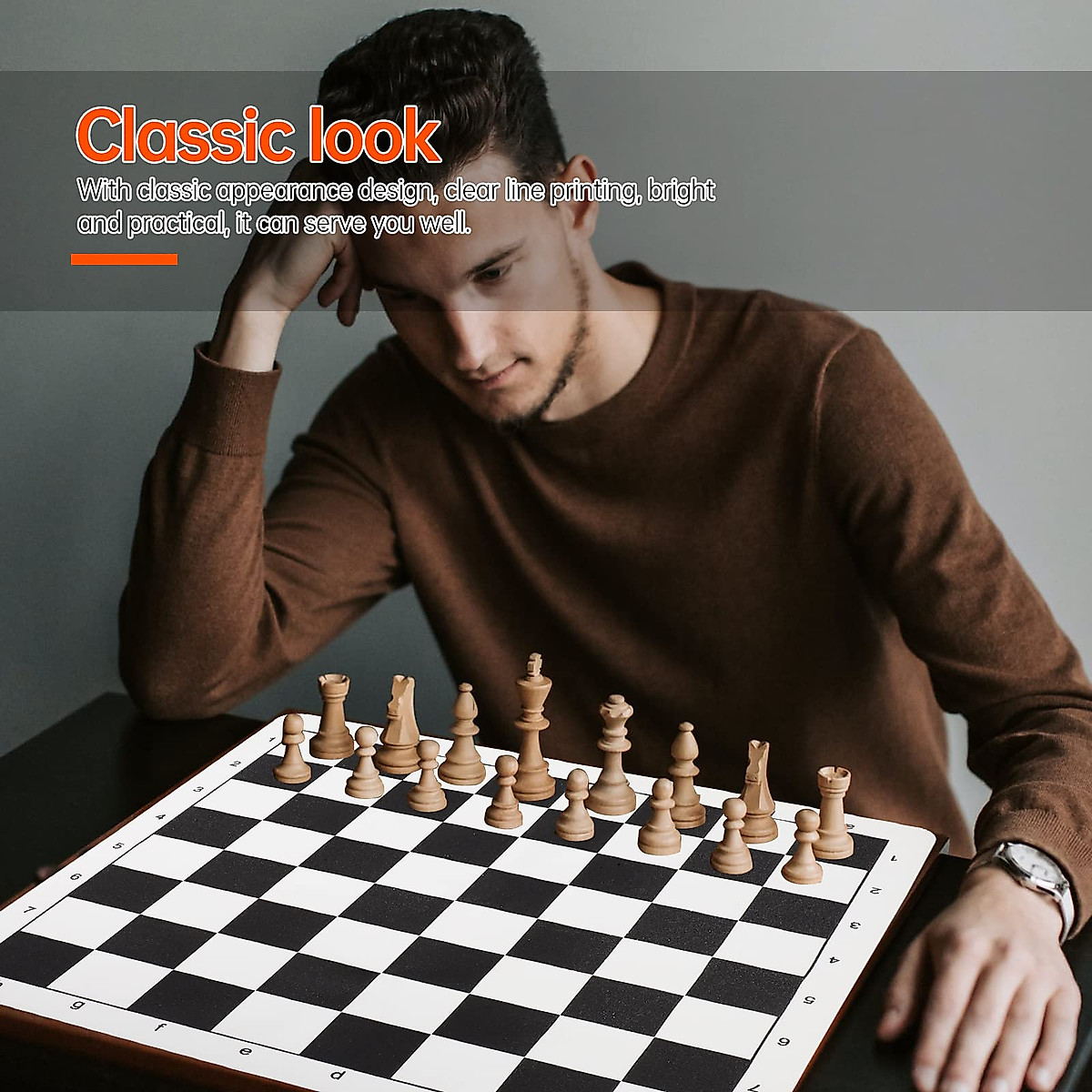 FOMIYES Board Game Table Mat 2pcs Roll Up Chess Board Portable Classic International Chess Board Mat Tournament Chess Sheet for Home Outdoor Picnic Board Game Mat