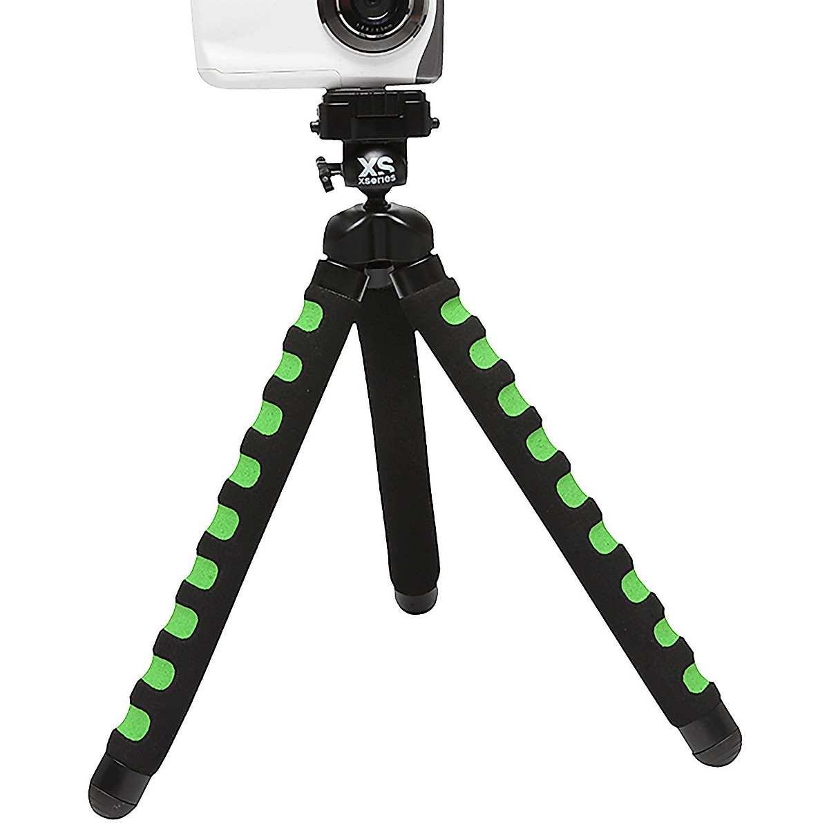 XSories Big Bendy Flexible Camera Tripod For GoPro, Digital, And Action Sports Cameras (Black/Green)