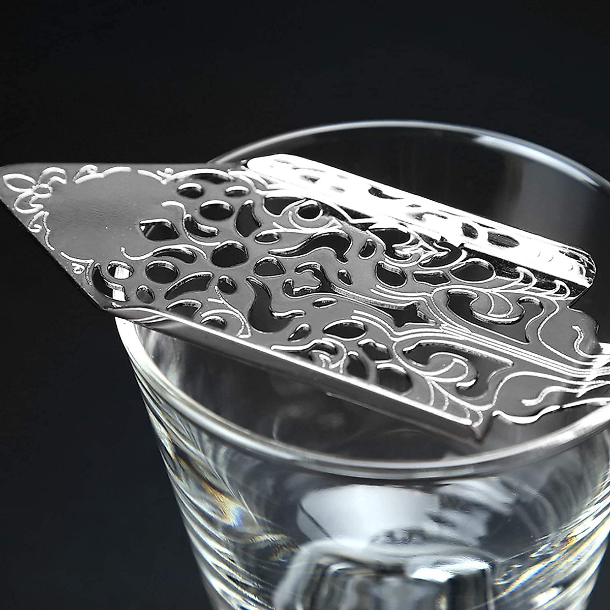 Absinthe Spoon Stainless Steel Absinthe Fountain Accessory Absinthe Dripper for Absinthe Glasses Sugar Cube Silver