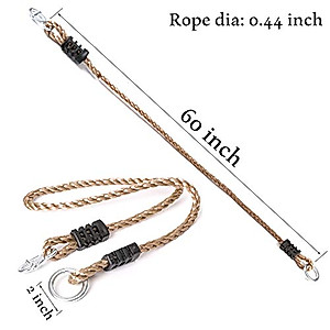 Ymeibe Set of 2 Tree Swing Nylon Ropes Indoor Outdoor Adjustable Hammock Swinging Chair Straps Hanging Kit for Adjustment or Extension - Holds to 700lbs (60 inch, Brown)