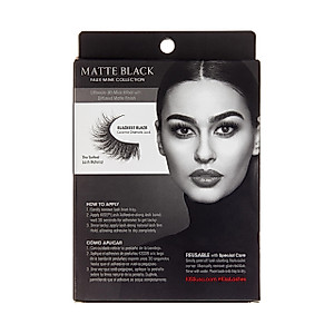 KISS Lash Couture 3D Matte False Eyelashes, Matte Cheviot', 18mm-20mm, Includes 4 Pairs Of Lashes, Contact Lens Friendly, Easy to Apply, Reusable Strip Lashes