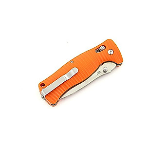Ganzo G720-OR Tactical Pocket Folding Knife 440C Stainless Steel Blade G10 Anti-Slip Handle with Clip Fishing Hunting Outdoor Folder EDC Pocket Knife (Orange)
