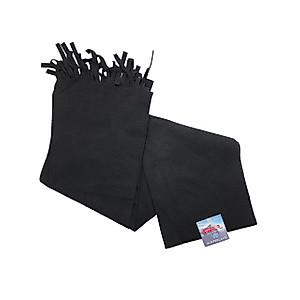 48 Pack Winter Scarves, Warm Winter Fleece Scarf Bulk Wholesale Donation Unisex Men Women (Black)