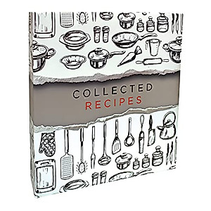 Recipe Binder, Full Page 3 Ring Standard Binder Organizer Set (with 50 Page Protectors & 12 Category Divider Tabs) by Better Kitchen Products, 11.5" x 12" Sleek Kitchen Design