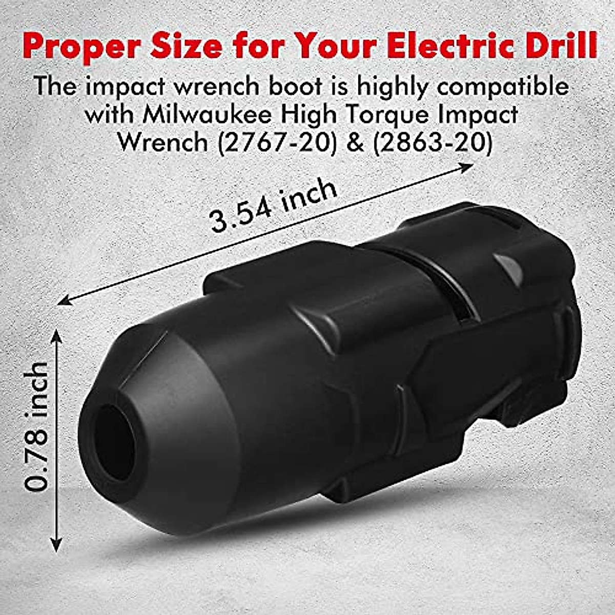 Impact Wrench Boot, Electric Tools 49-16-2767 High Torque Impact Protective Tool Boots, 2767 Boot Compatible for Milwaukee M18 FUEL 1/2 & Milwaukee Protective Boot 2767-20 & 2863-20 - Black