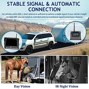 Backup Camera System for Trucks and RVs - 7-Inch Display with IP68 Waterproof Rear View Camera, IR Night Vision, and Easy Installation for Vehicles, Trailers, Campers, and Vans