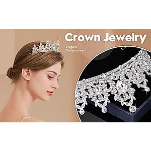 Kamirola Silver Crystal Tiaras for Women, Wedding Tiaras and Crowns for Women Tiaras Birthday Party Princess Queen Crown Hair Accessories Bride Rhinestone headbands for women