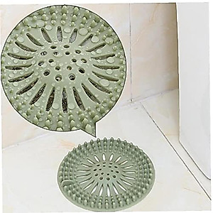 Ruluti 2pc Sink Sewer Filter Silicone Floor Drain Strainer Water Hair Stopper Bath Catcher Shower Cover Kitchen Bathroom Anti Clogging