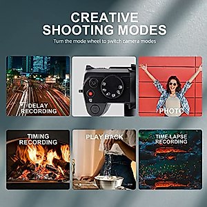 Monitech Digital Camera for Photography and Video, 4K 48MP Vlogging Camera for YouTube with 180° Flip Screen,16X Digital Zoom, 2 Batteries，32GB TF Card