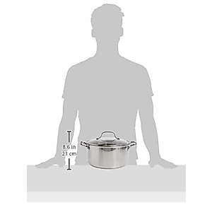 T-fal E75846 Performa Stainless Steel Dishwasher Safe Induction Compatible Dutch Oven Cookware, 5.5-Quart, Silver