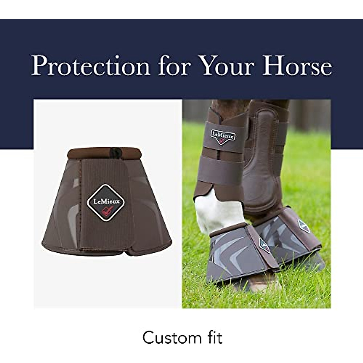 LeMieux Carbonite Overreach Horse Boots - Protective Gear and Training Equipment - Equine Boots, Wraps & Accessories (Black - Large)