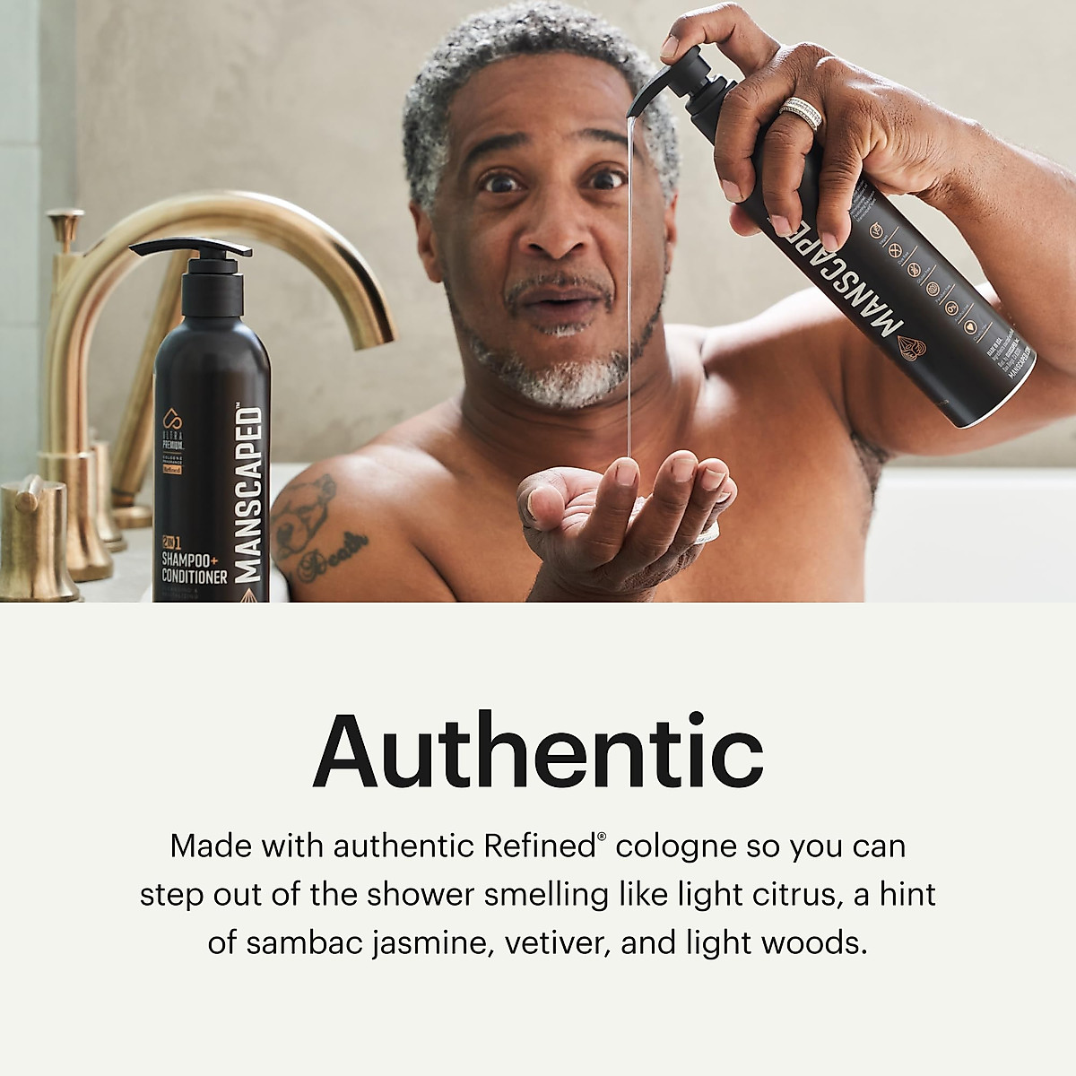 MANSCAPED® 2 In 1 Shampoo & Conditioner, UltraPremium Formula Infused with Sea Kelp, Coconut Water, Aloe for Nourishing and Hydrating Hair (16 oz), 2 Pack