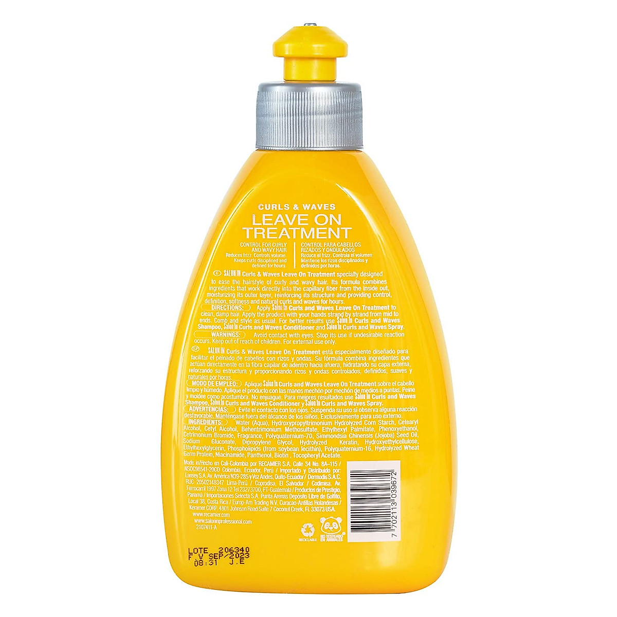 RECAMIER PROFESSIONAL SALON IN Curls & Waves Hair Leave-On Treatment Moisturizing Acondicionador Sin Enjuague para Cabello Rizado 10.1 oz