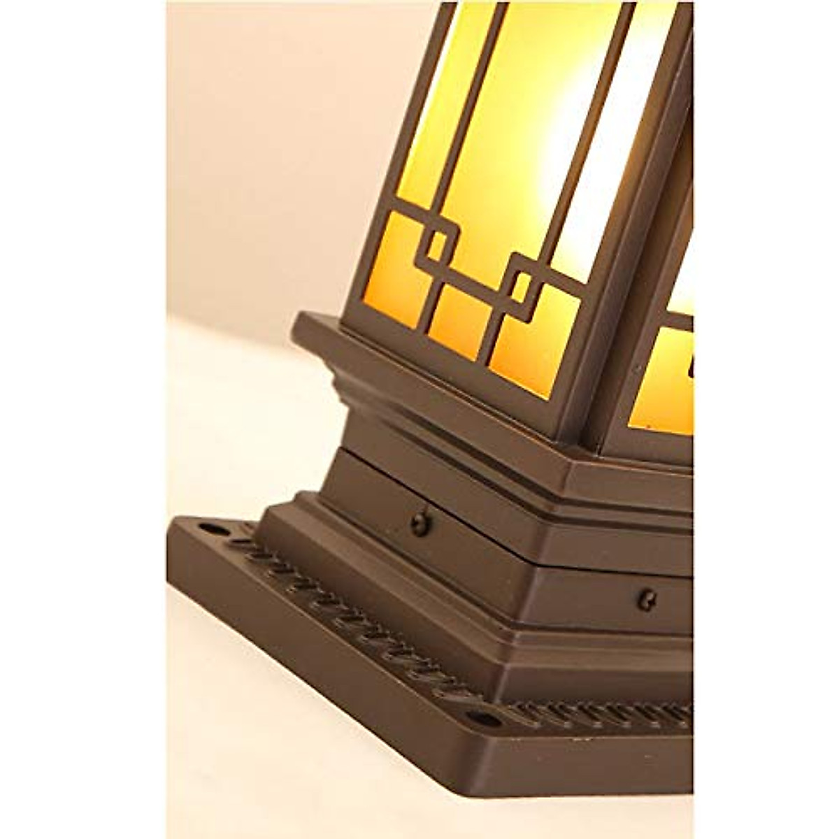 SZHANG Chinese Style Outdoor Waterproof IP65 Courtyard Lighting Fixtures Terrace Lights Gate Pillar Lights Creativity Fences Home Landscape Garden Outdoor Villa Pillar Lights Mains Wiring Type