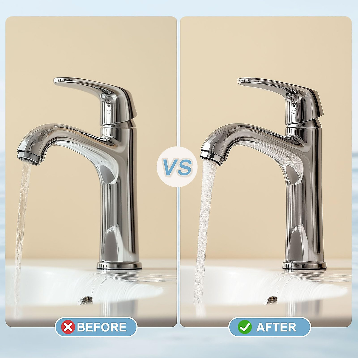 uxcell 8Pcs 24mm Cache Faucet Aerator with 2Pcs Removal Wrench Tool, Faucet Replacement Parts, Water Saving Flow Restrictor Set Replacement Parts for Kitchen Bathroom Sink