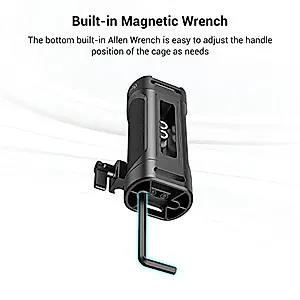 SmallRig Mini NATO Side Handle with Dual 1/4"-20 Screw Mount for Camera Cage, Built-in Wrench, Up and Down Adjustable - 3813