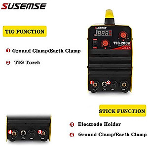TOSENBA TIG Welder Stick Arc Welder Machine 200Amp Dual Voltage TIG Welding 110/220V DC IGBT Inverter Digital Display Portable 2 in 1 Multi-process Tig/MMA Welding Machine