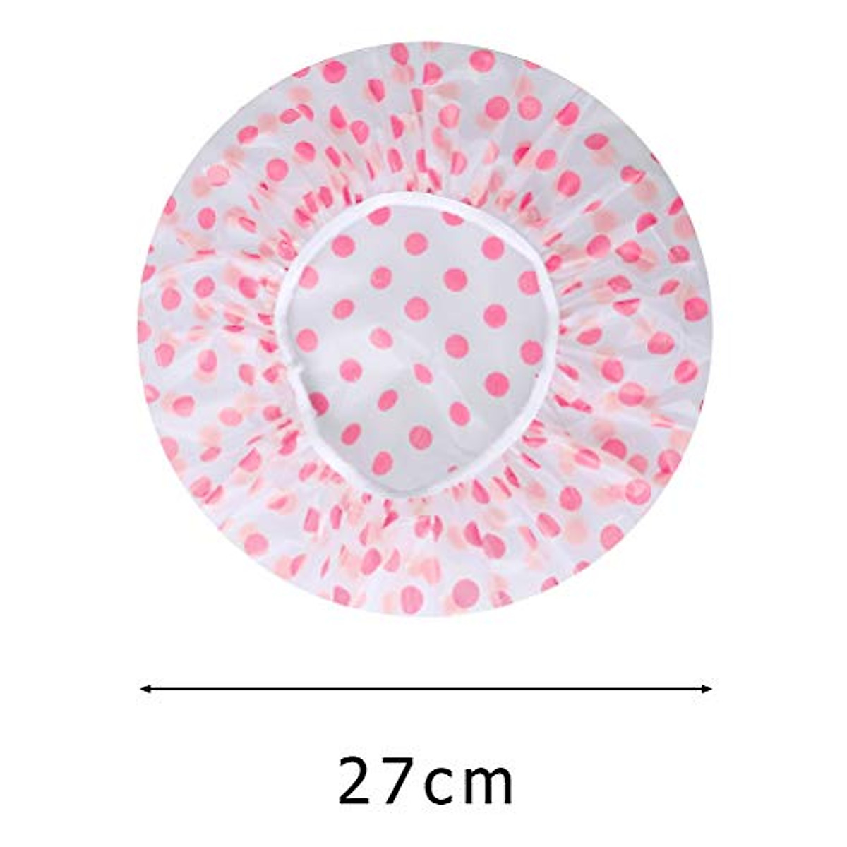 Shower Caps, 3 Pcs Waterproof Bath Caps Plastic Reusable Shower Caps Elastic Band Bath Hair Hat for Women Ladies Spa Salon