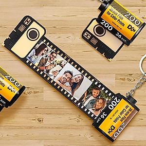 SOUFEEL Film Roll Keychain Customized Keychain with Picture Personalized Camera Memory Reel Gifts