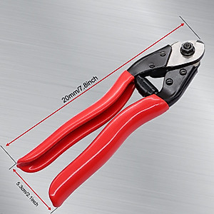 weideer Bike Cable Cutter Heavy Duty Stainless Steel Wire Rope Cutter Up to 5/32" Aircraft Steel Wire Cutter with 8Pcs Bike Cable Cap End Tips for Bicycle Housing Fencing DIY Projects