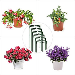 12Packs Plant Support Stakes Half Round Plant Stakes for Indoor Plants, Stackable 3 Tier Garden Flower Support, Plant Cages for Tomato,Monstera, Peony, Hydrangea, Climbing Plants