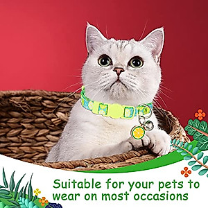 12 Pieces Breakaway Cats Collar with Bell and Summer Fruit Patterns Pendants, Safety Adjustable Collar Set for Pets Decoration (Small)