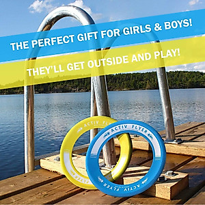 Activ Life Kids Flying Rings - Best Xmas Gifts for Kids Age 3 Year Old + Top Christmas 2024 Stocking Stuffers for Boys and Girls Outside Toys - Cool Beach Vacation Young Family Presents