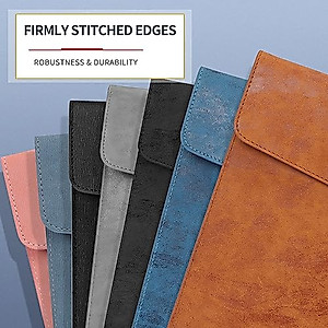 Toplive Document File Folder, Waterproof Thin PU Leather A4 Envelope Folder File Document Organizer Storage Case, Filing Envelope Folder with Magnetic Closure, Blue